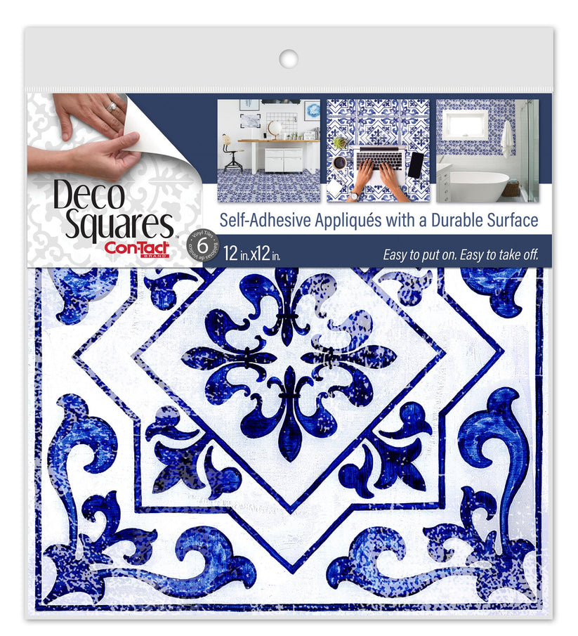 Con-Tact® Brand Deco Squares Light Blue Moroccan, Self-Adhesive – Con ...