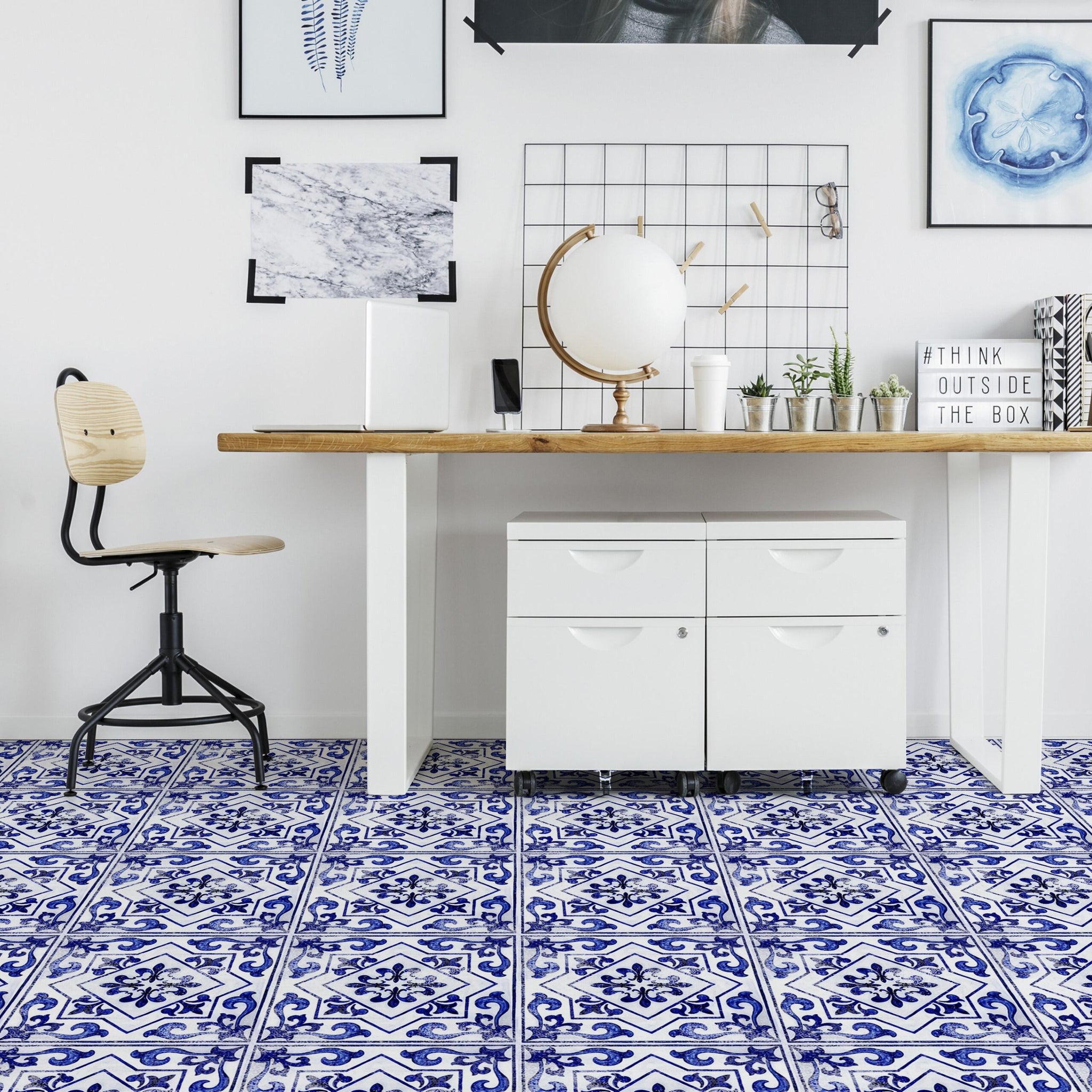 Con-Tact® Brand Deco Squares Light Blue Moroccan, Self-Adhesive – Con ...