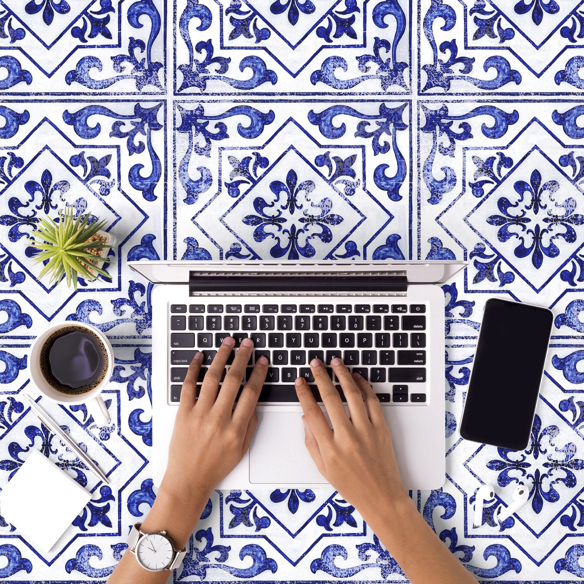 Con-Tact® Brand Deco Squares Light Blue Moroccan, Self-Adhesive – Con ...